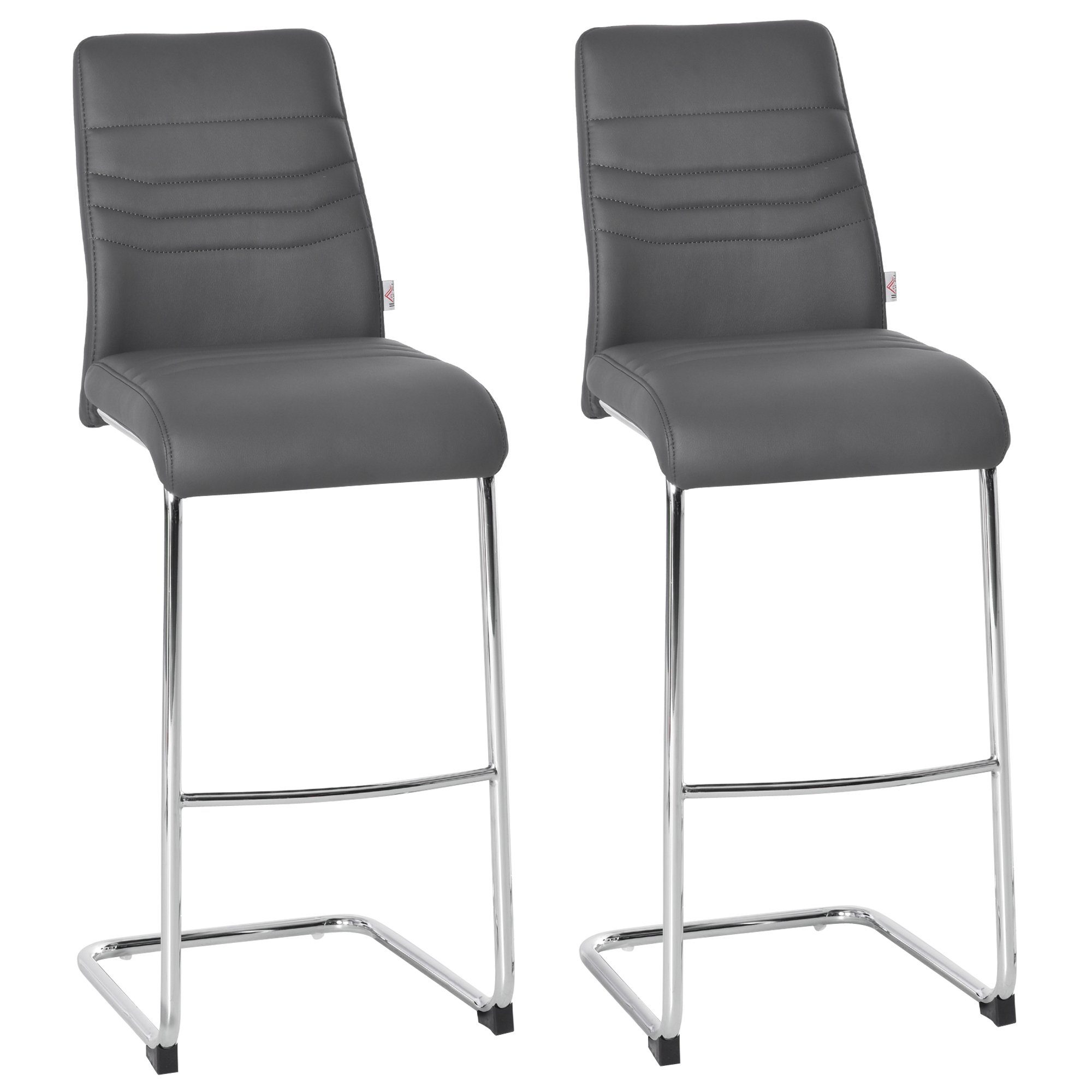 HOMCOM Barhocker Barhocker 2er-Set mit Rückenlehne