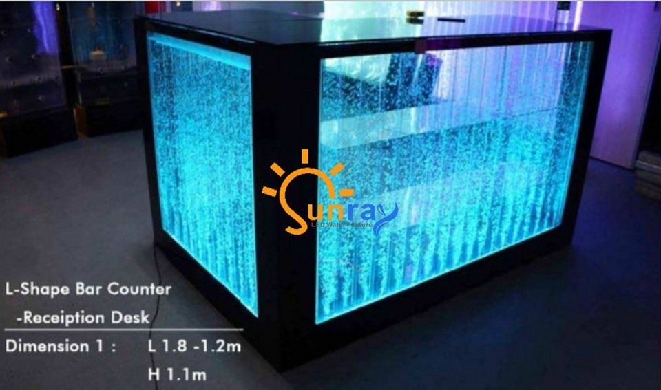 Jvmoebel Bartisch Bar Tisch Wasser Wand Bar Theke Möbel Beleuchtete