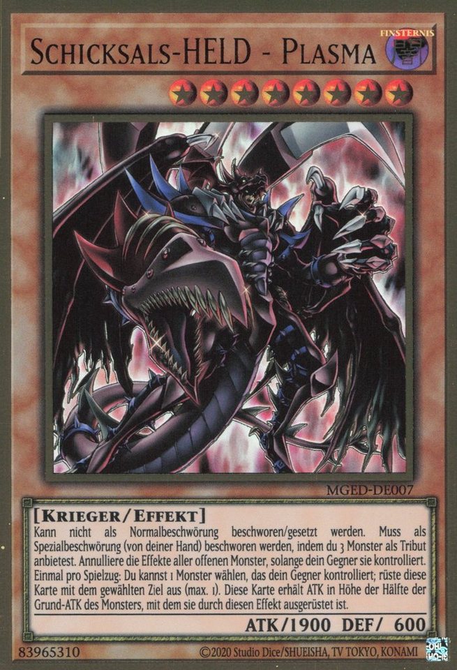 Recollectibles Sammelkarte Yugioh Karte Schicksals Held Plasma