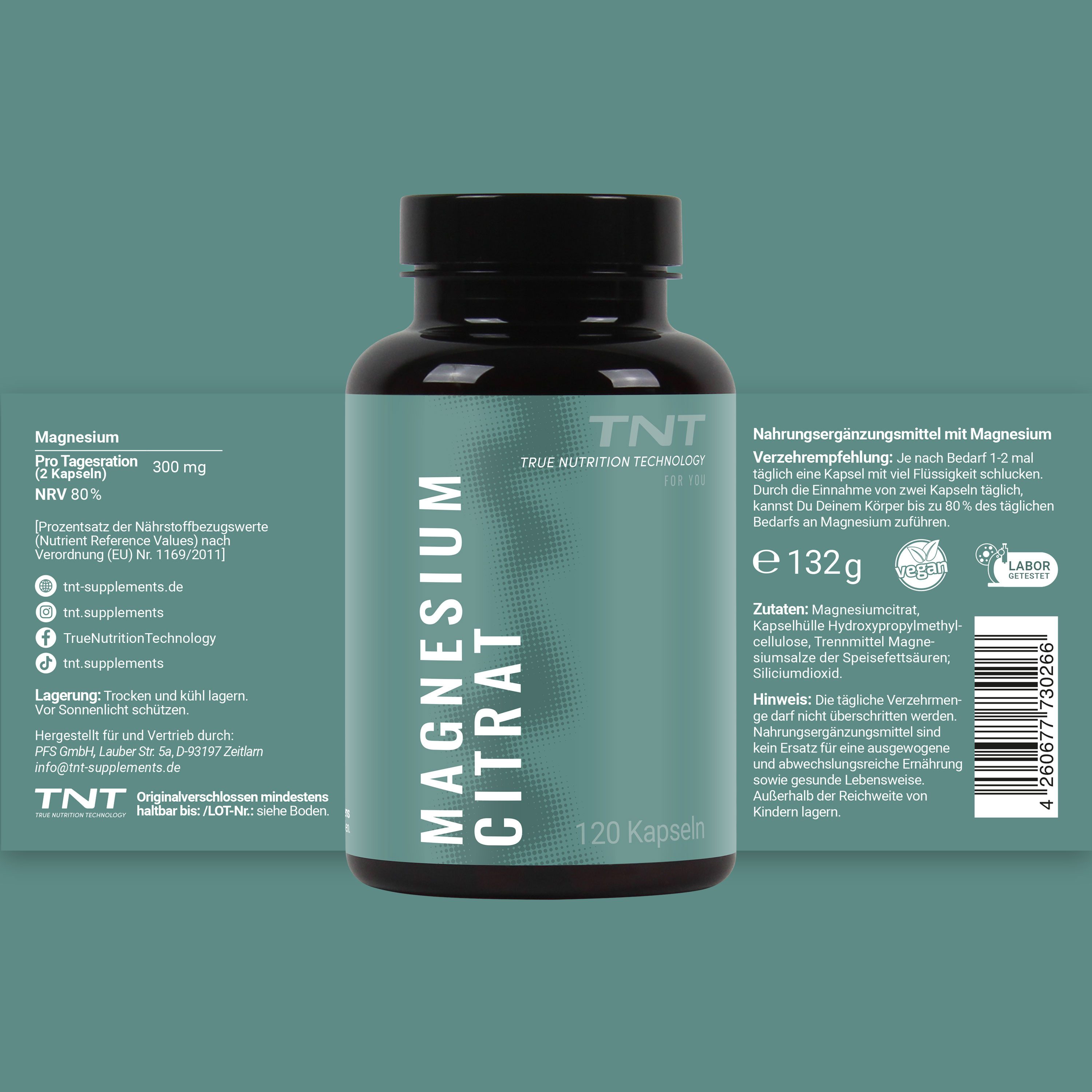 TNT (True Nutrition Technology) Magnesium Citrat - hochdosiert: 300mg ...