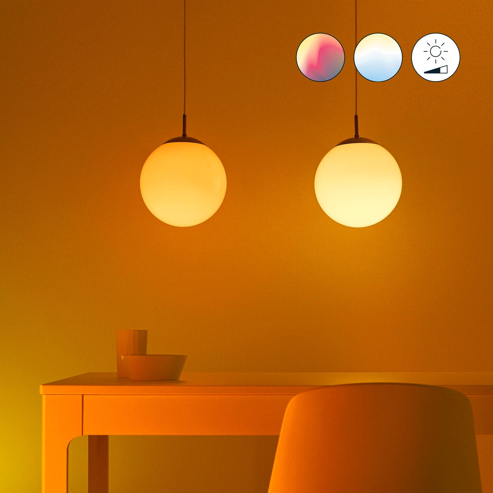 WiZ LED-Leuchtmittel White & Color 60W E27 Standardform dimmbar, E27