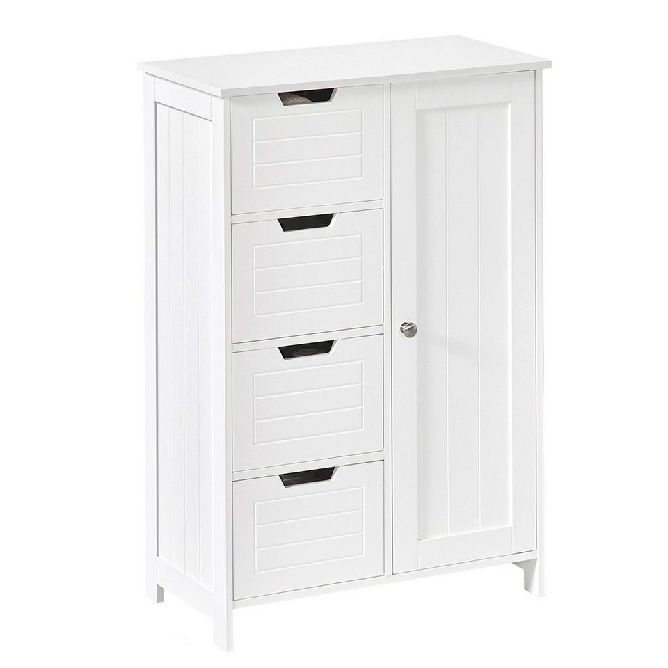 Sobuy Badkommode Bzr37 Sideboard Badschrank Mit 4 Schubladen Kommode