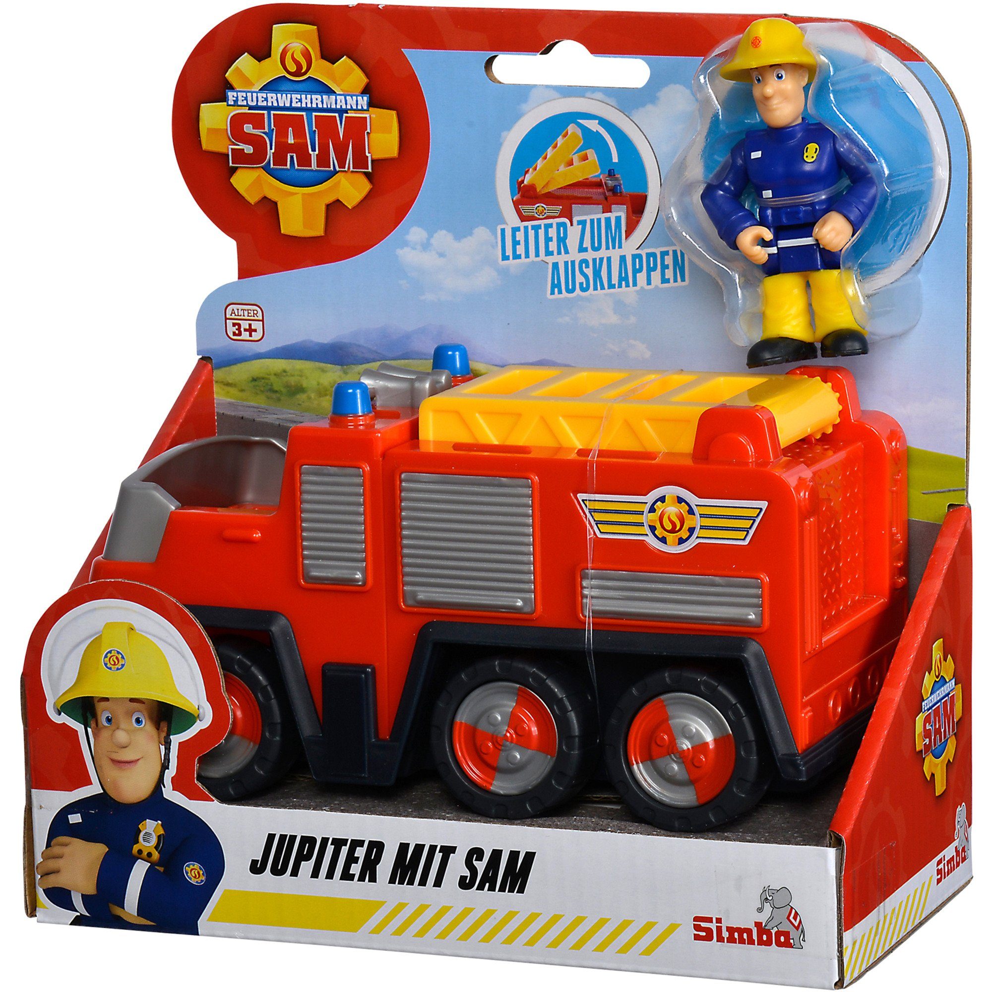 SIMBA Spielzeug-LKW Simba Feuerwehrmann Sam Jupiter mit Sam Figur