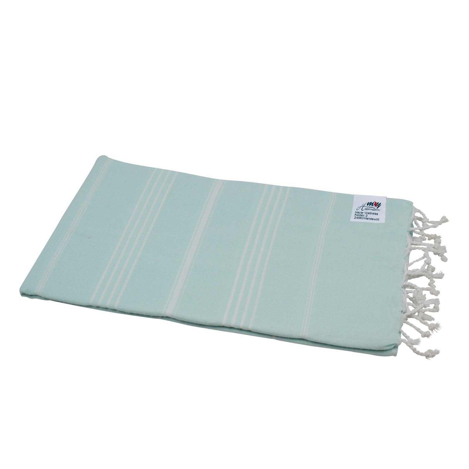 my Hamam Hamamtuch Saunatuch Hamamtuch XL 100x210 cm mint, Baumwolle (1-St), extra groß & saugstark