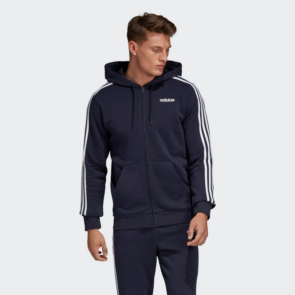 Adidas Performance Kapuzensweatjacke Essentials 3 Streifen Fleece