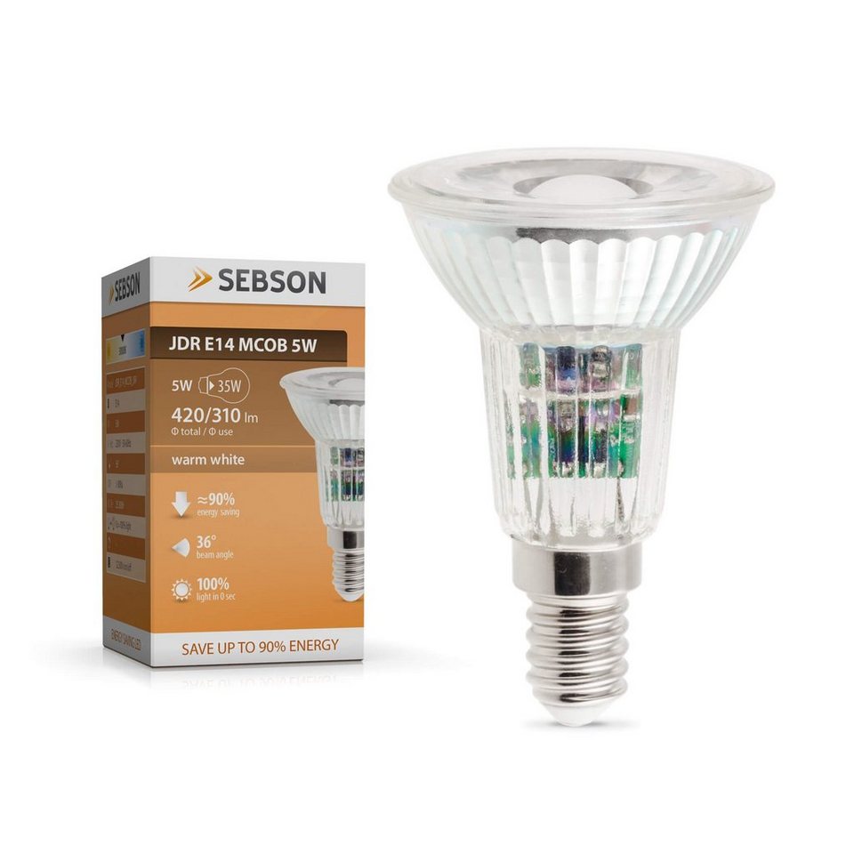 Sebson Led Leuchtmittel E14 Led 5w Cob Lampe 420 Lumen Warmweiß Led