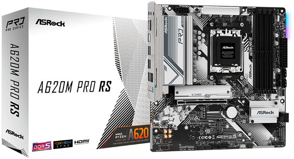 Asrock A620M Pro RS Mainboard RGB-LED-Beleuchtung, Motherboard