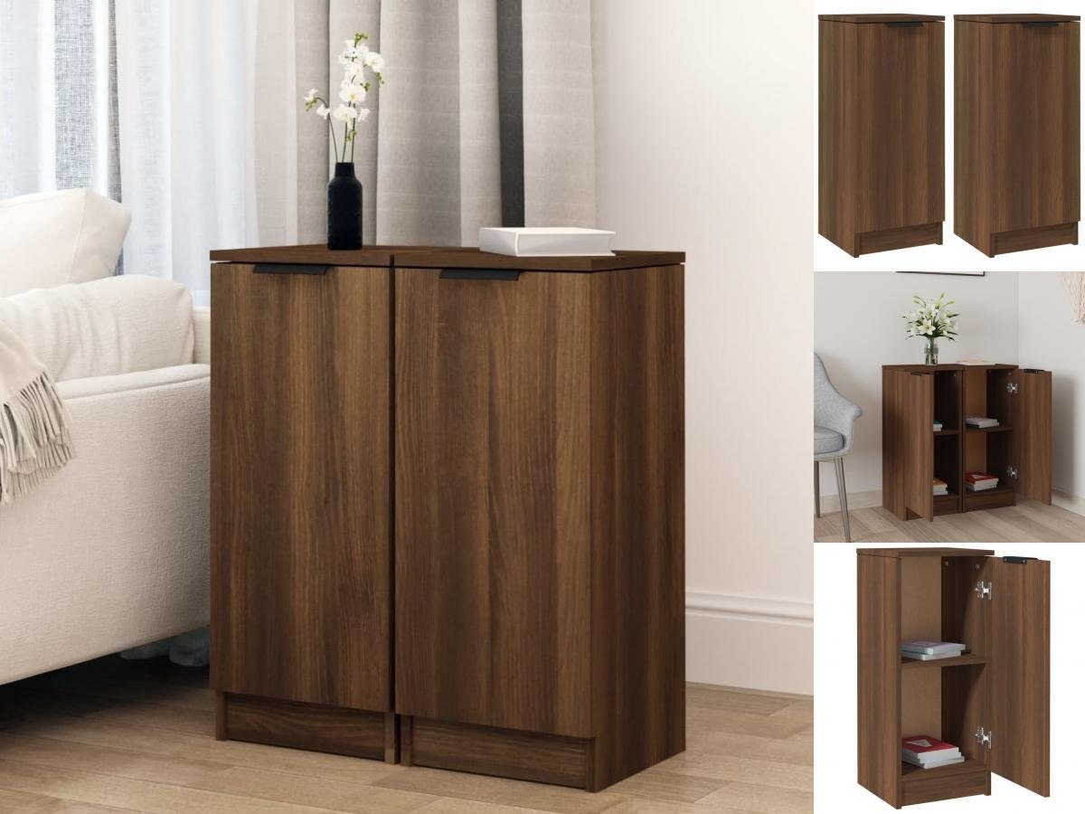 Vidaxl Sideboard Sideboards 2 Stk Braun Eichen Optik 30x30x70 Cm