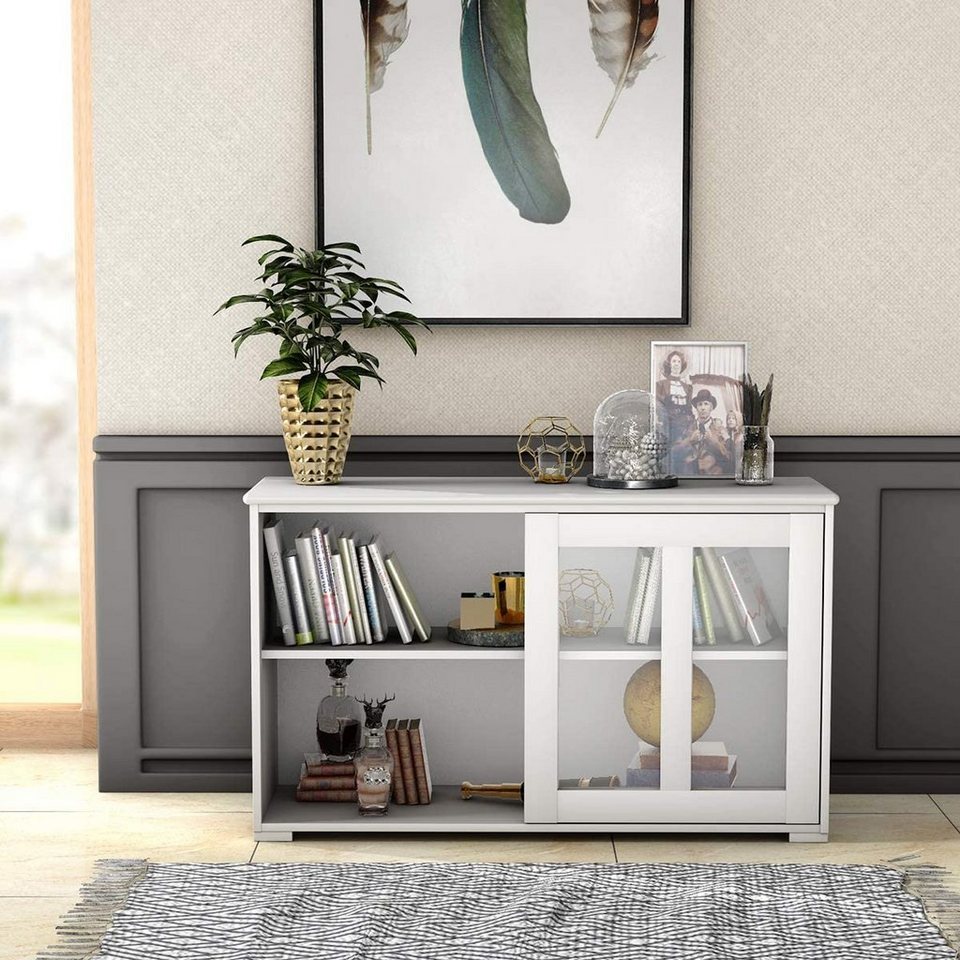 Costway Kommode Sideboard Mehrzweckschrank Mit Höhenverstellbarer