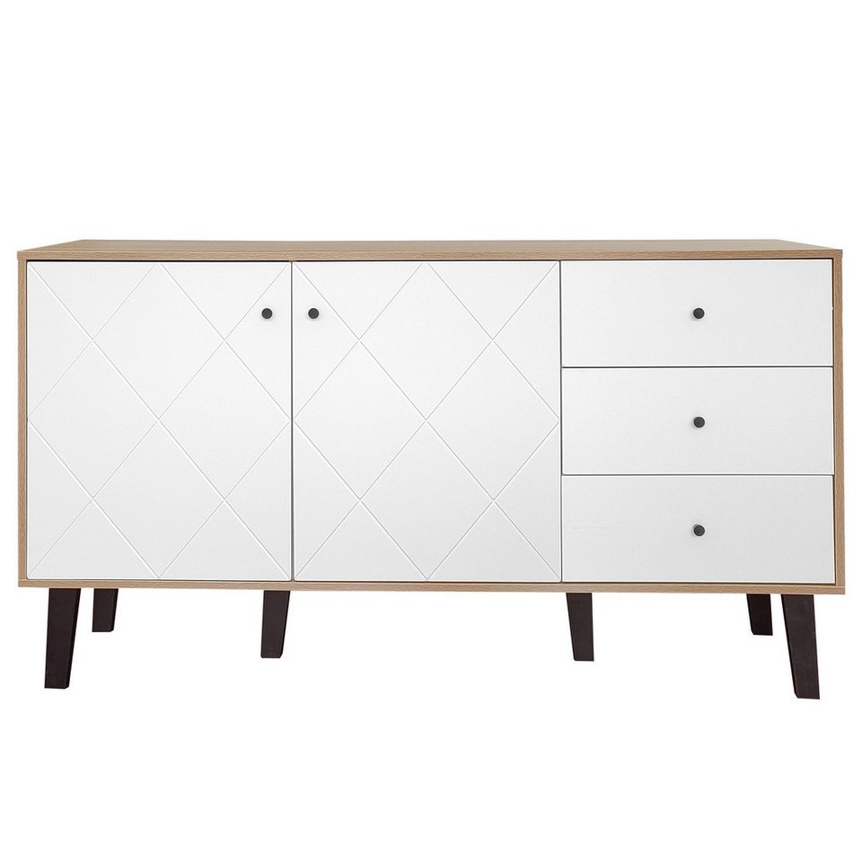 Extsud Sideboard Sideboard Mit Großem Stauraum Zwei Türen Und Drei