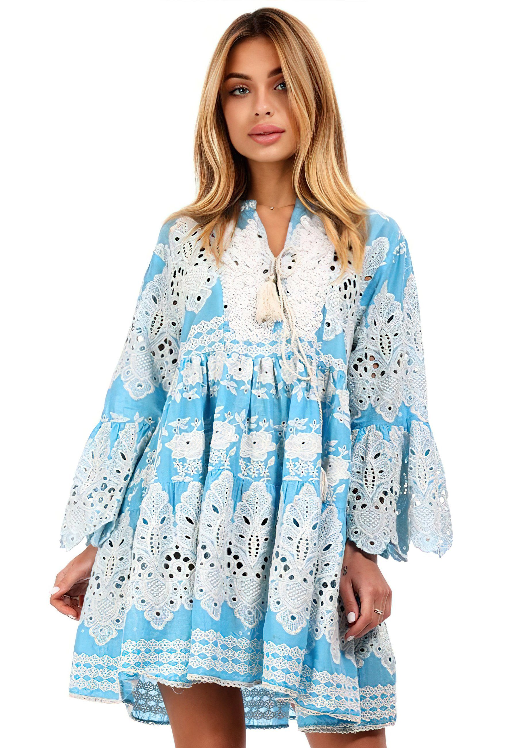 Yc Fashion And Style Tunikakleid BohÈme Tunika Mit Perlen Und Häkel 1