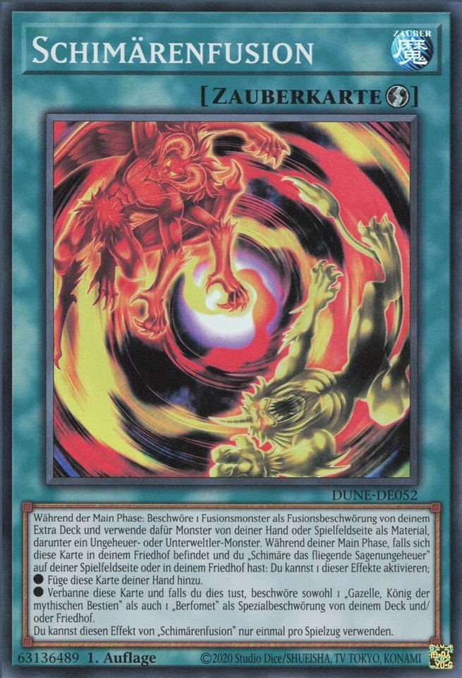 Recollectibles Sammelkarte Yugioh Karte Schimärenfusion Deutsch Yu Gi