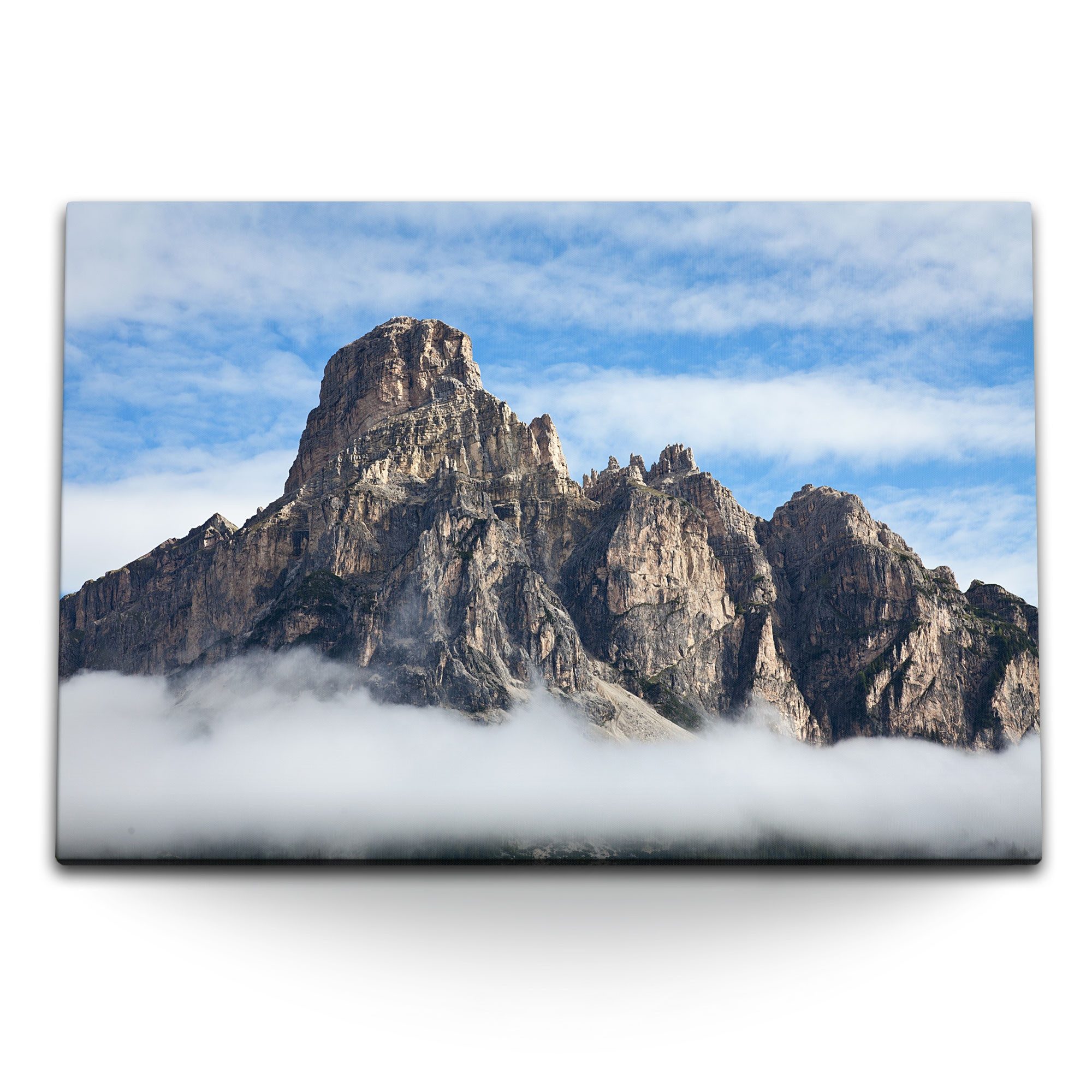 Sinus Art Leinwandbild 120x80cm Wandbild auf Leinwand Sassongher Berg Italien Alpen Dolomiten ...