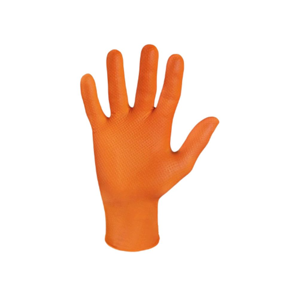 MediTrade Nitril-Handschuhe Meditrade StellarGrip, orange Einweghandschuh aus Nitril - Größe L