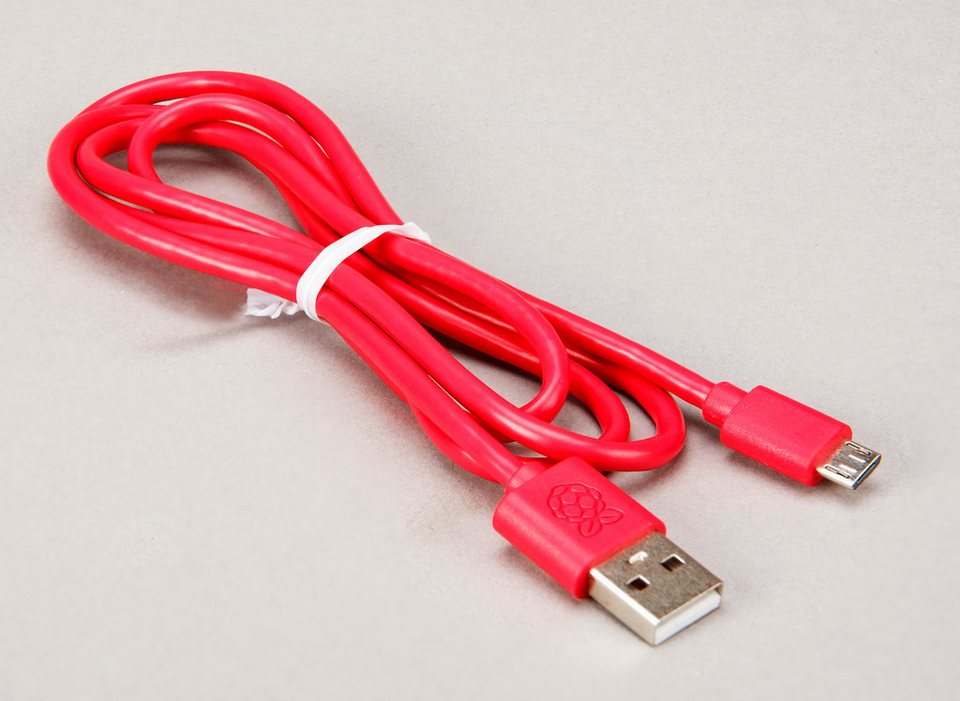 Raspberry Pi Foundation offizielles Raspberry Pi Micro USB Kabel, rot ... Raspberry Pi Foundation offizielles Raspberry Pi Micro USB Kabel, rot ...