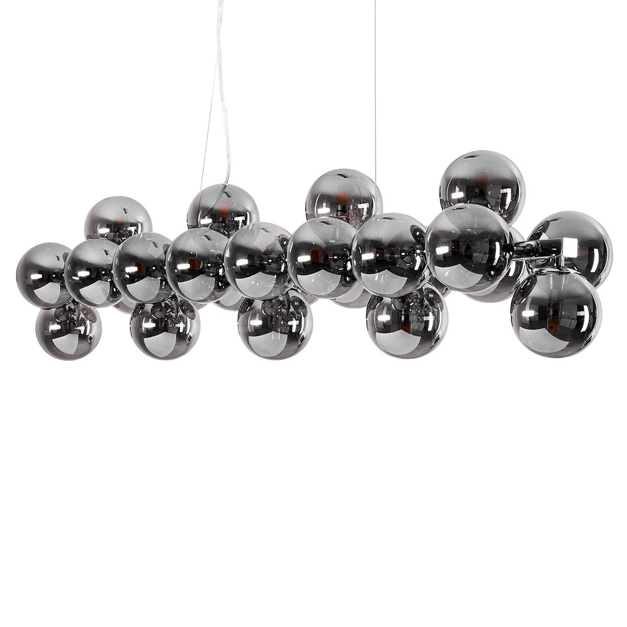 hofstein Pendelleuchte »Charvensod« Hängelampe aus Metall/Glas in Chromfarben/Rauchglas, ohne ...