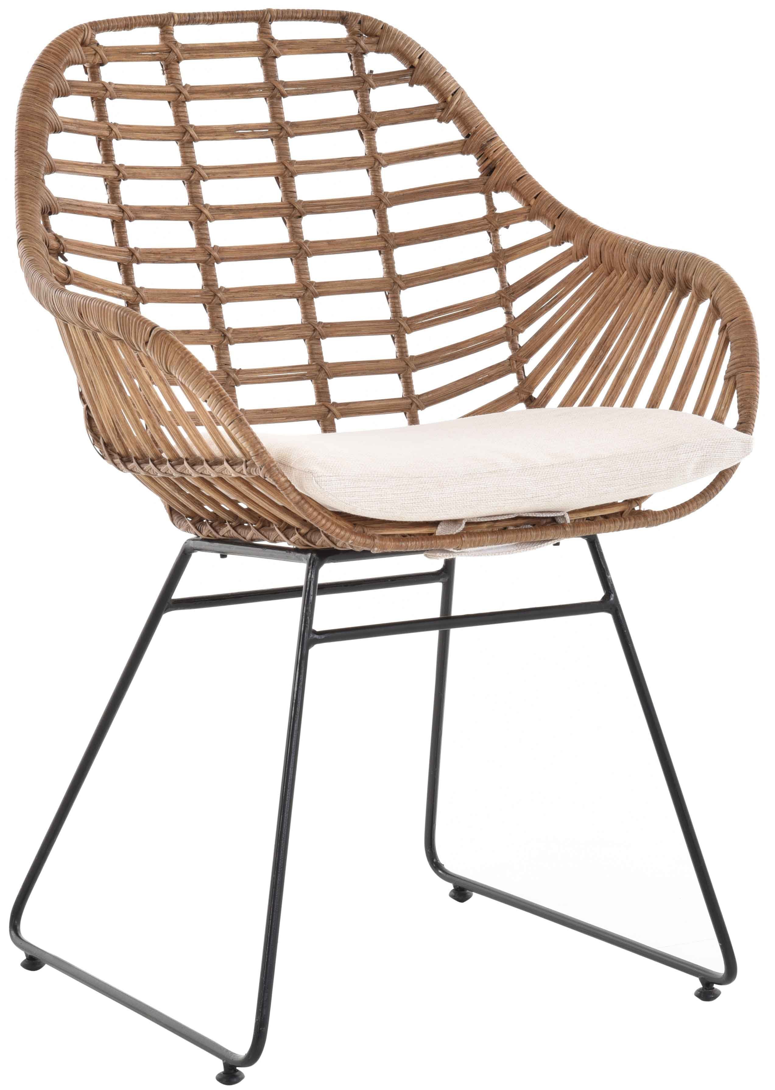 Krines Home Esszimmersessel Rattan Retro Sessel mit Armlehne 50er ...