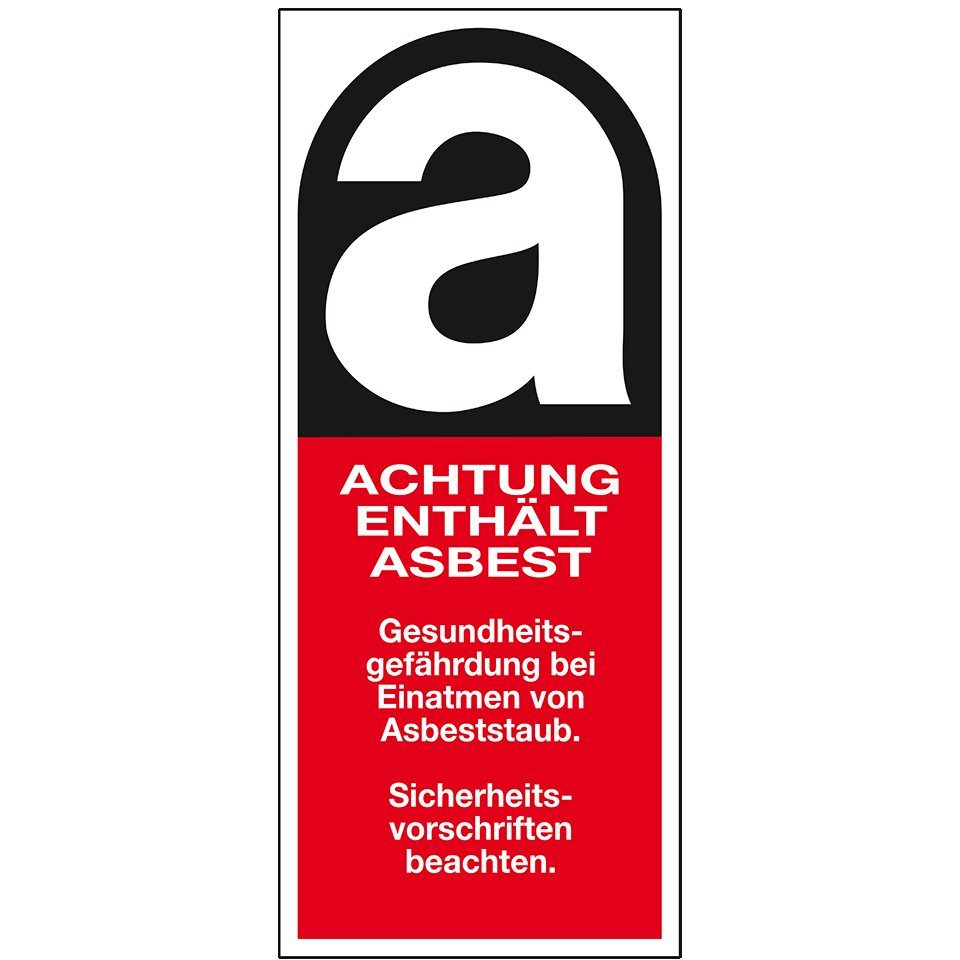 König Werbeanlagen Hinweisschild Gefahrenkennz. Achtung enthält Asbest, Typ B, Folie,selbstkl.