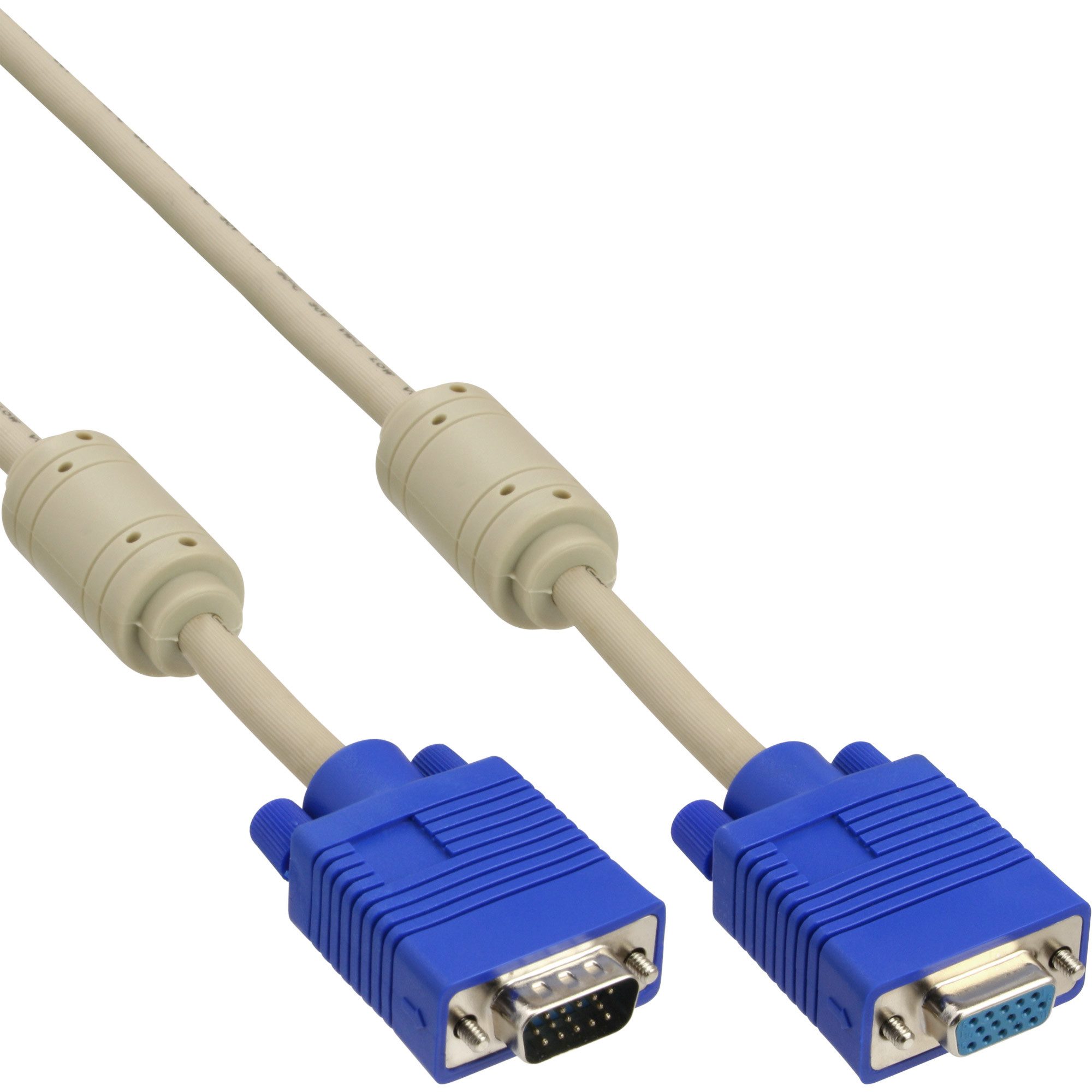 Inline InLine® S-VGA Verlängerung, 15pol HD Stecker / Buchse, beige, 10m Computer-Kabel