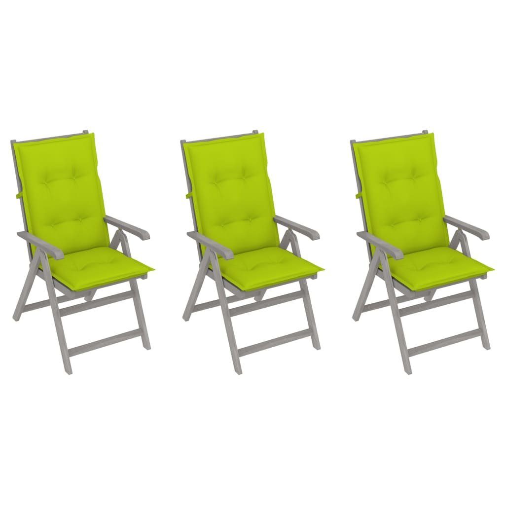 Vidaxl Gartenstuhl Verstellbare Gartenstühle 3 Stk Mit Auflagen