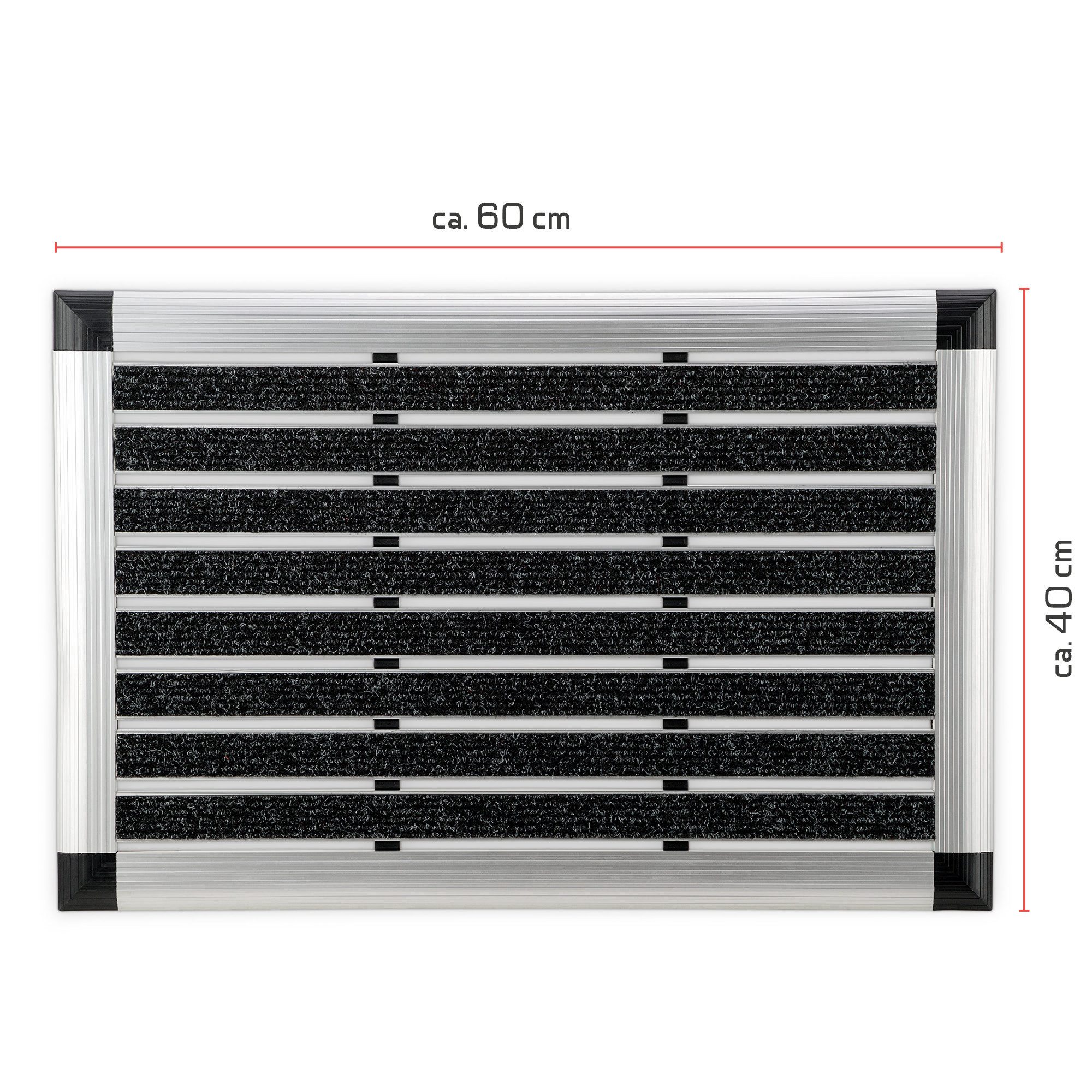 bomoe Fußmatte, Höhe: 1 mm, Bomoe AluGant Alu Fußmatte Schwarz,Silber ...