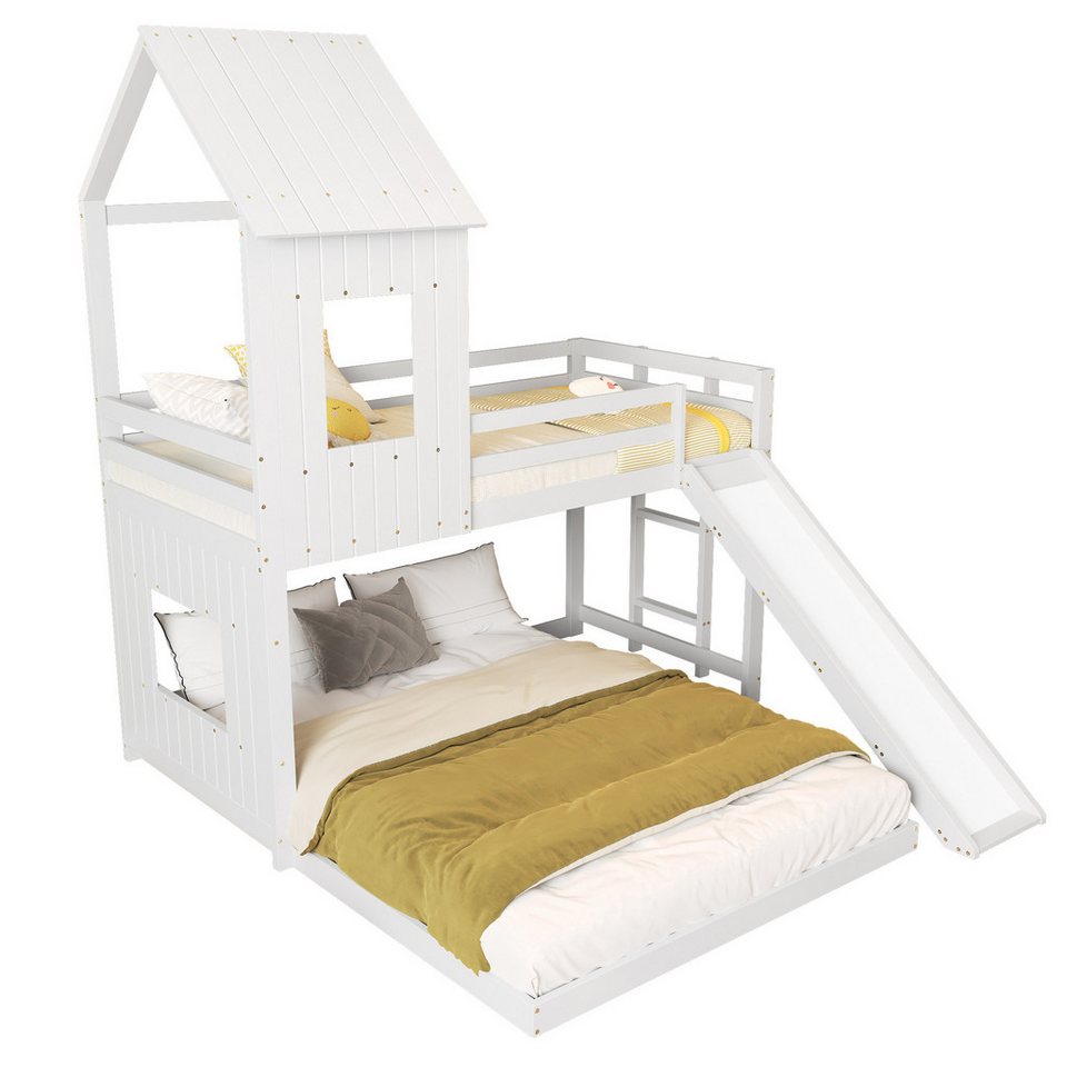 Okwish Etagenbett Hausbett Kinderbett Mit Rutsche Mit