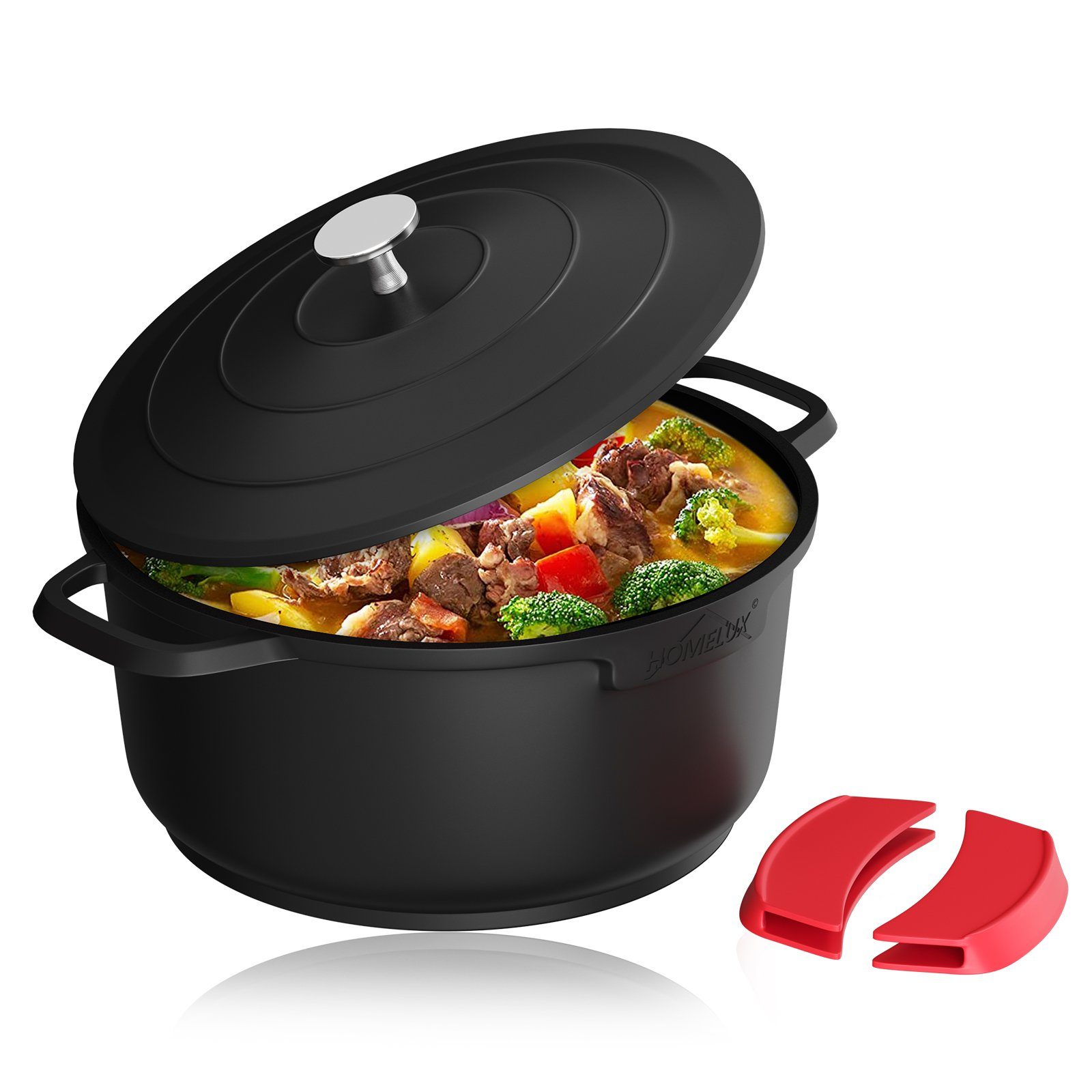 Homelux Bräter Kochtopf 2428cm Topf Induktions Gusseisentopf Mit