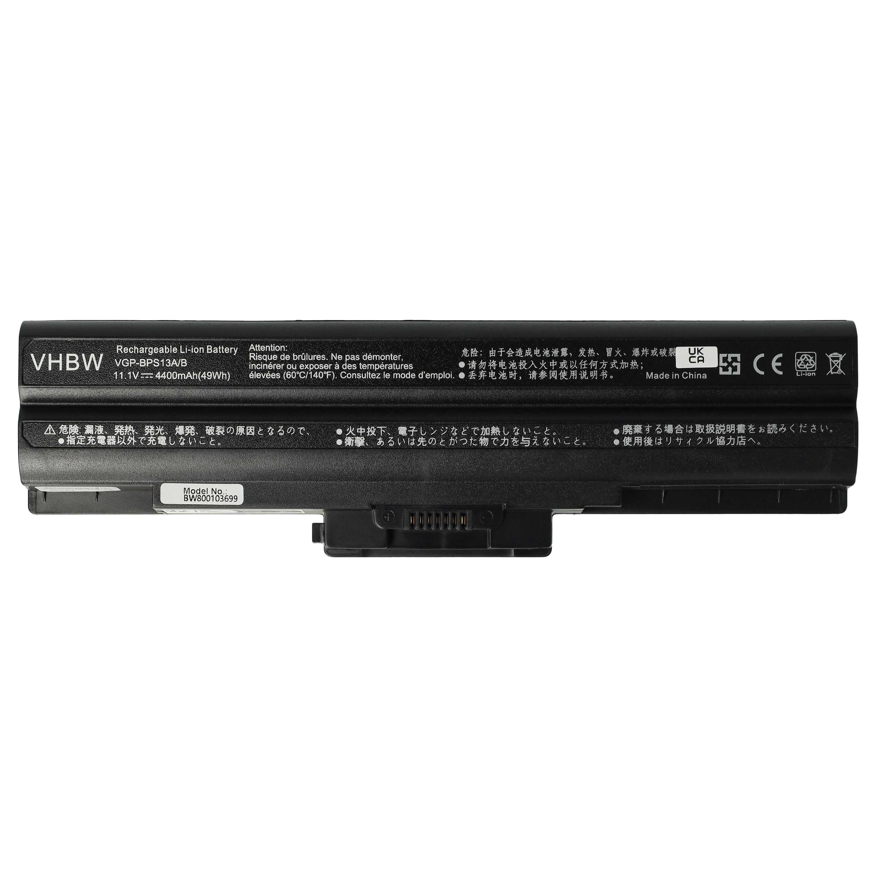 vhbw passend für Sony Vaio VGN-CS320J/W, VGN-CS320J/R, VGN-CS320J/Q, Laptop-Akku Li-Ion 4400 mAh ...