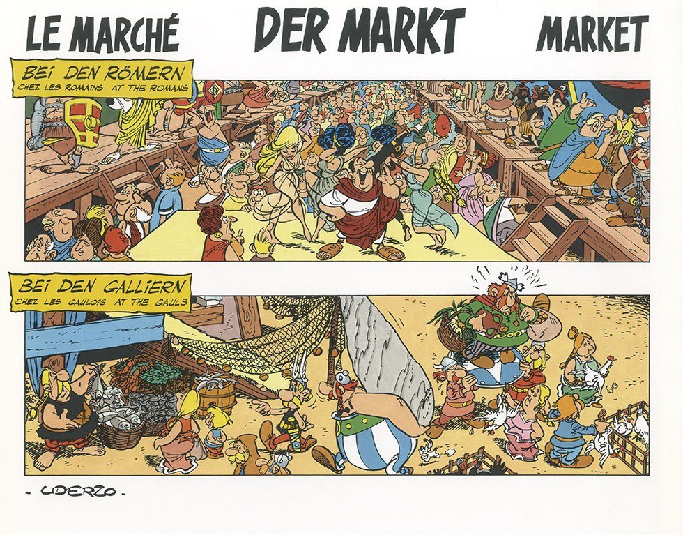 Kunstdruck Der Markt Gallier Uderzo Asterix Obelix Plakat Kunstdruck Werbung 1027, (1 St)