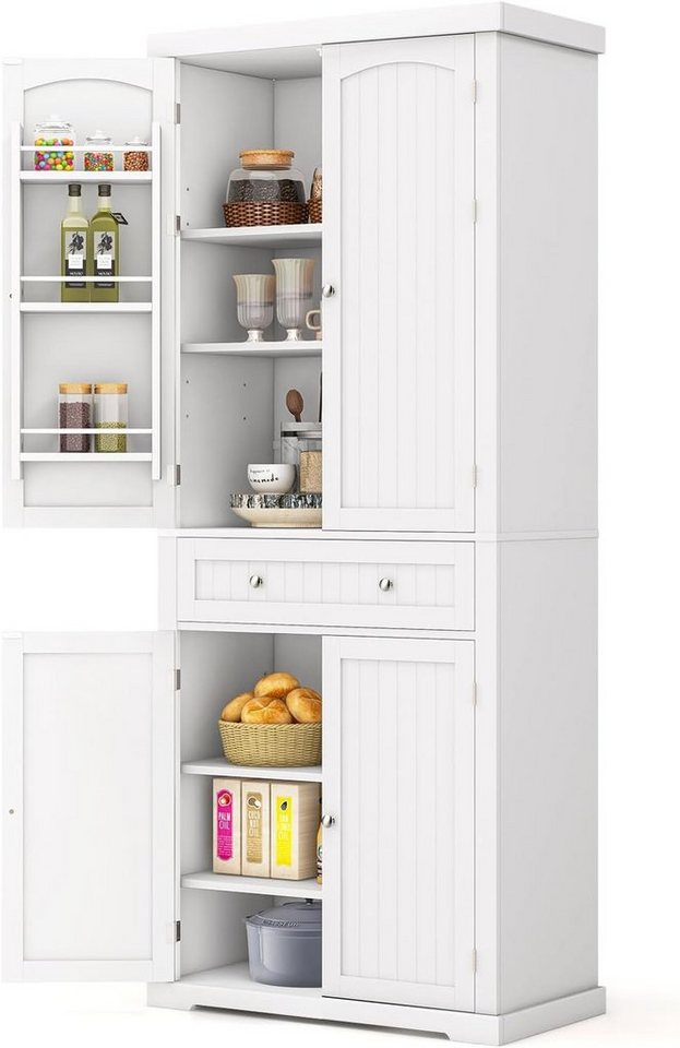 Komfotteu Küchenbuffet Küchenschrank 765 X 40 X 183 Cm Mit 6 Ebenen