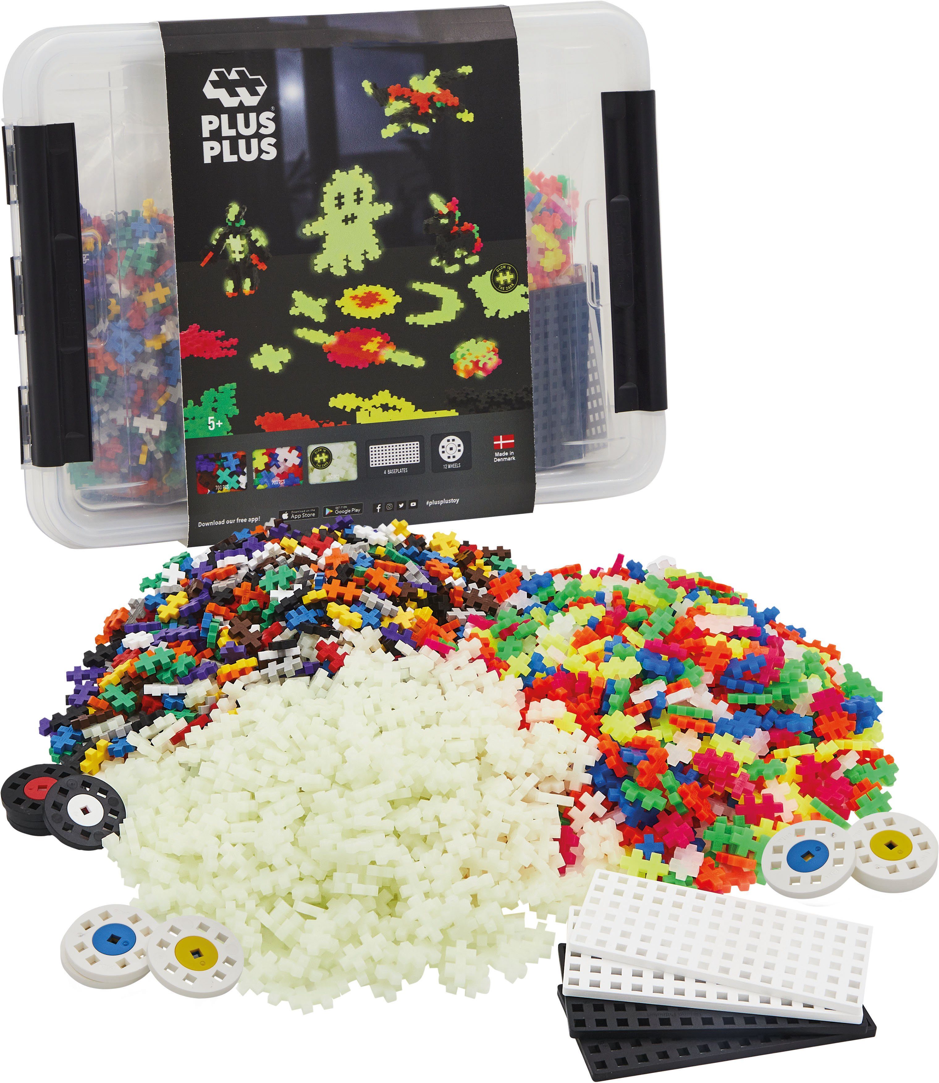 PLUS-PLUS Spielbausteine Kreativ Bausteine Basic XXL, (2000 St), Made in Europe, Enthält alles ...