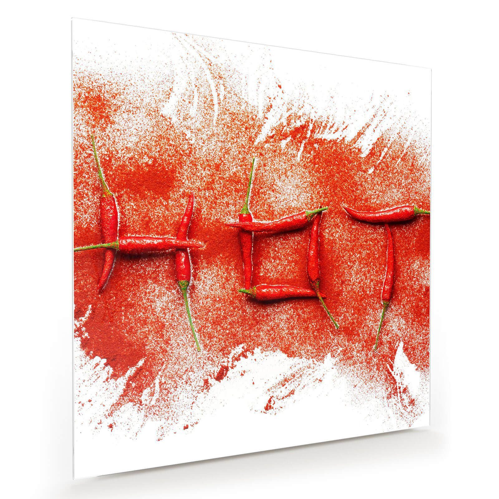 Primedeco Glasbild Wandbild Quadratisch Text Scharf Aus Pulver Mit