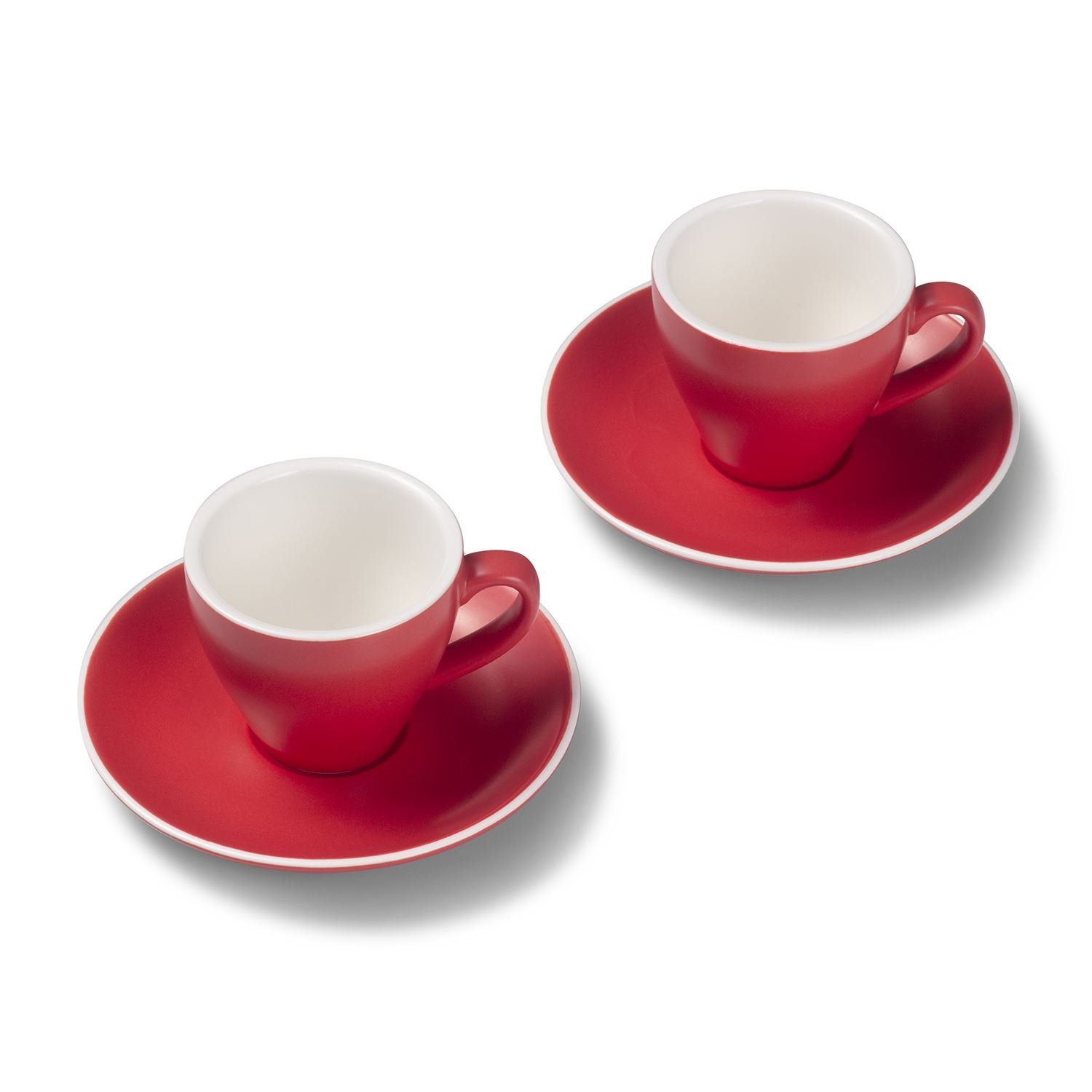 Terra Home Espressotasse 2er Espressotassen Set Rot Matt 90 Ml Mit
