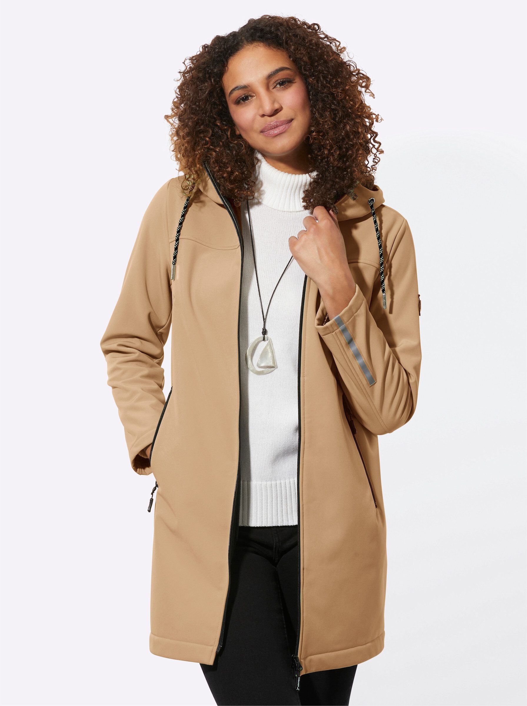 Witt Allwetterjacke Softshelljacke, Kontrastfarbige Reißverschlüsse