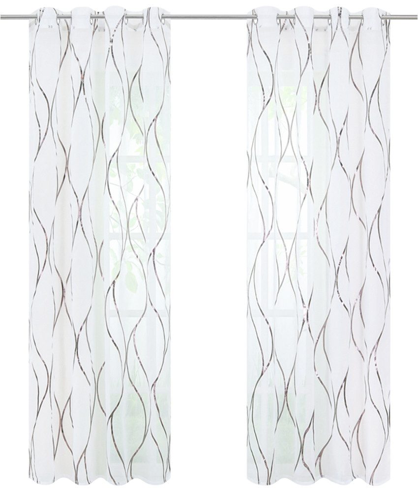 Joyswahl Gardine Wogender Fluss, Ösen (1 St), Voile mit Wellenmuster, Vorhang