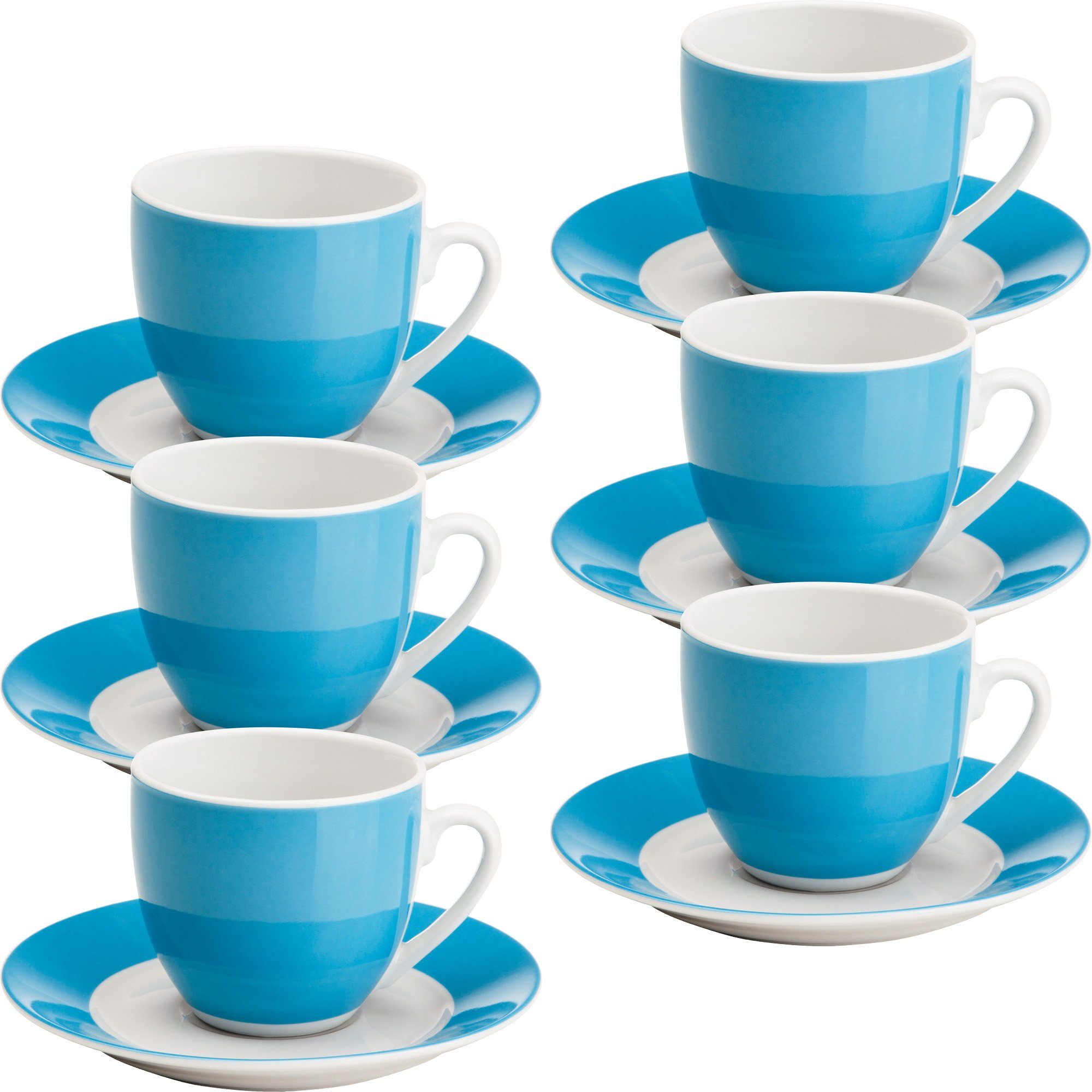 Erwin Müller Geschirr Kaffeetassenset "Roma" 12-tlg., Uni
