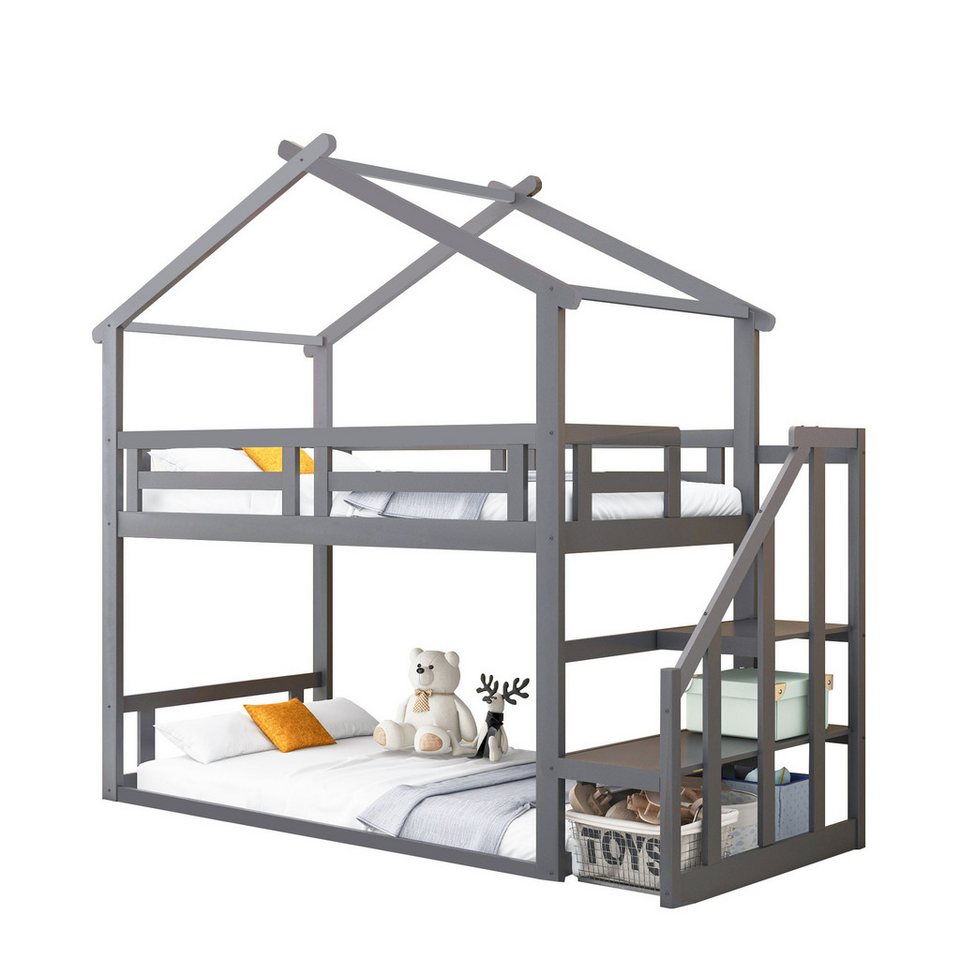 Flieks Etagenbett Kinderbett Hochbett Mit Oberem Lattenrost Und Treppe