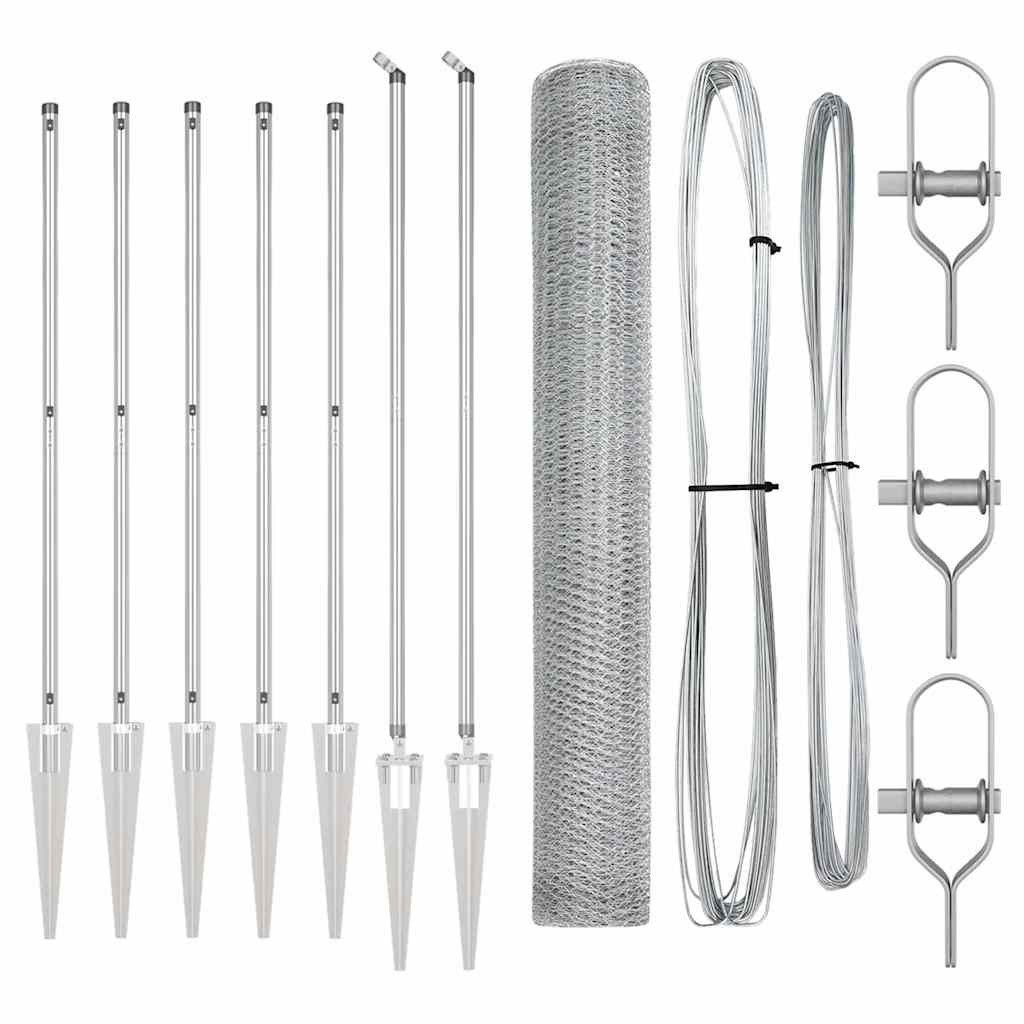 vidaXL Gartenzaun Schweißdrahtzaun mit Spikes 10 x 1 m (B x H), (1-St ...