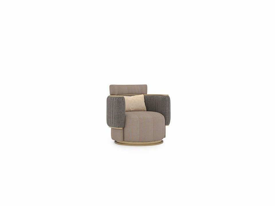 Jvmoebel Sessel Wohnzimmer Grau Sessel Polster Textil Modern