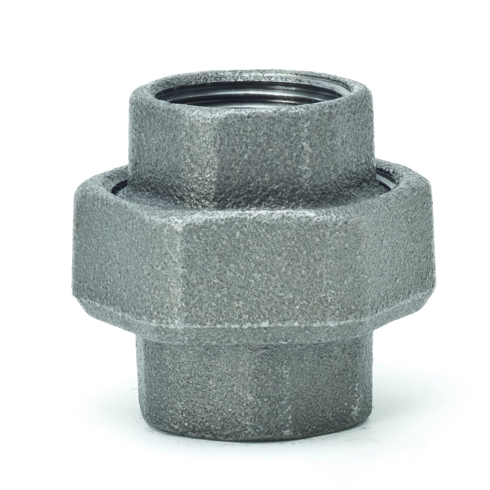 GEBO Gewindefitting Temperguss Verschraubung 1/2 bis 2 Zoll IG-IG schwarz flachdichtend