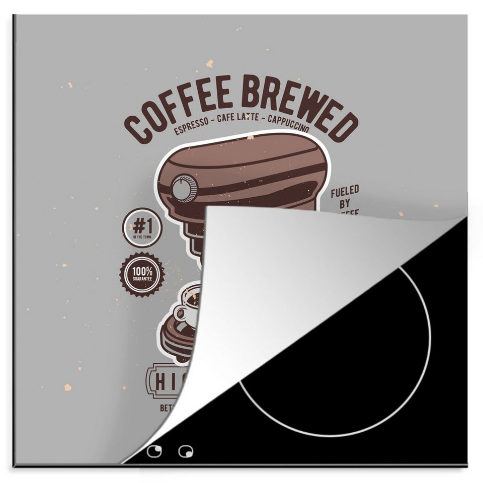 Muchowow Herdblende Abdeckplatte Kaffeemaschine Tasse Retro