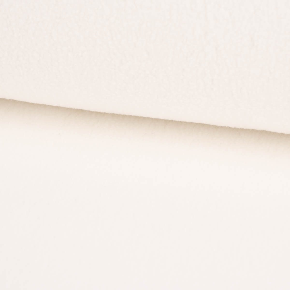 SchÖner Leben Stoff Sweatstoff Sherpa Fleece Dünn Einfarbig Weiß 150m