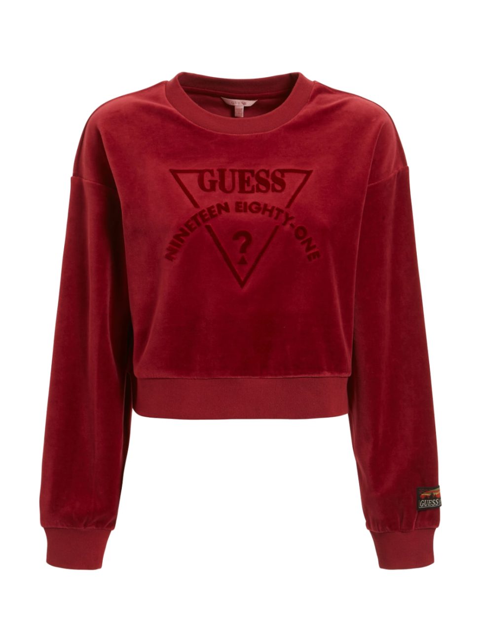 Guess Sweatshirt Guess Ls Guess Logo Pullover Guess Damen Rot Erwa