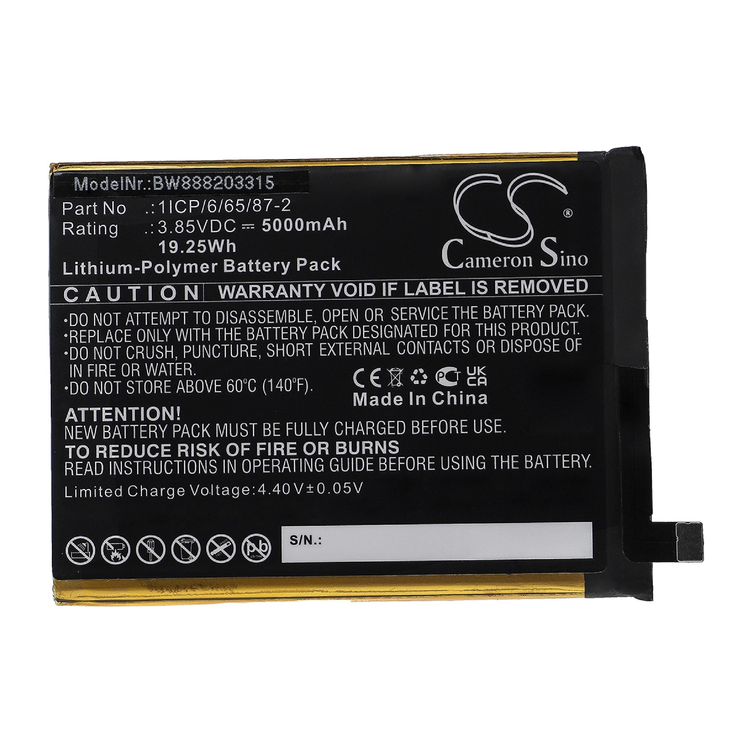 vhbw passend für Umi DIGI F2 Smartphone / Mobilfunk (5000 mAh, 3,85 V, Smartphone-Akku Li ...