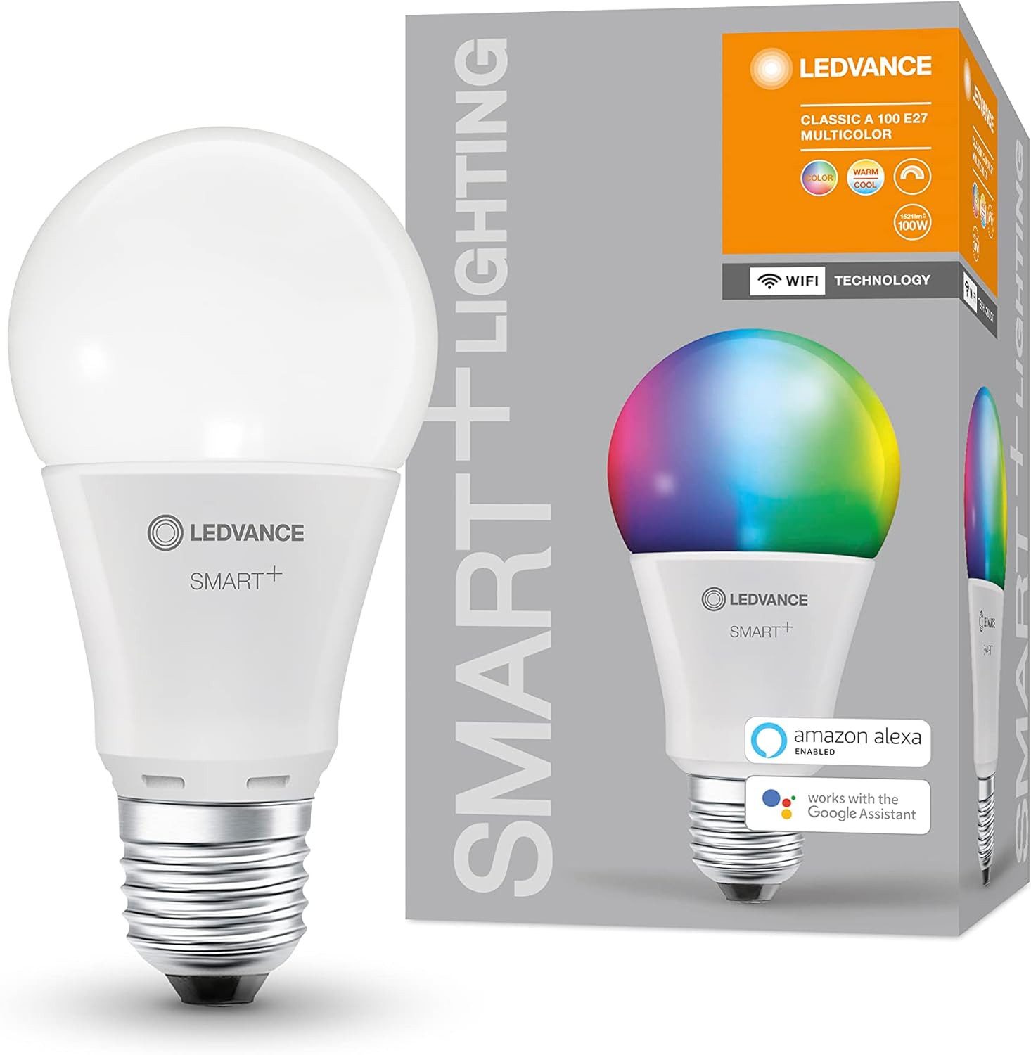 Ledvance LED-Leuchtmittel Smart LEDLamp mit WiFi-Technologie, Sockel: E27, 1 St., Warmweiß ...