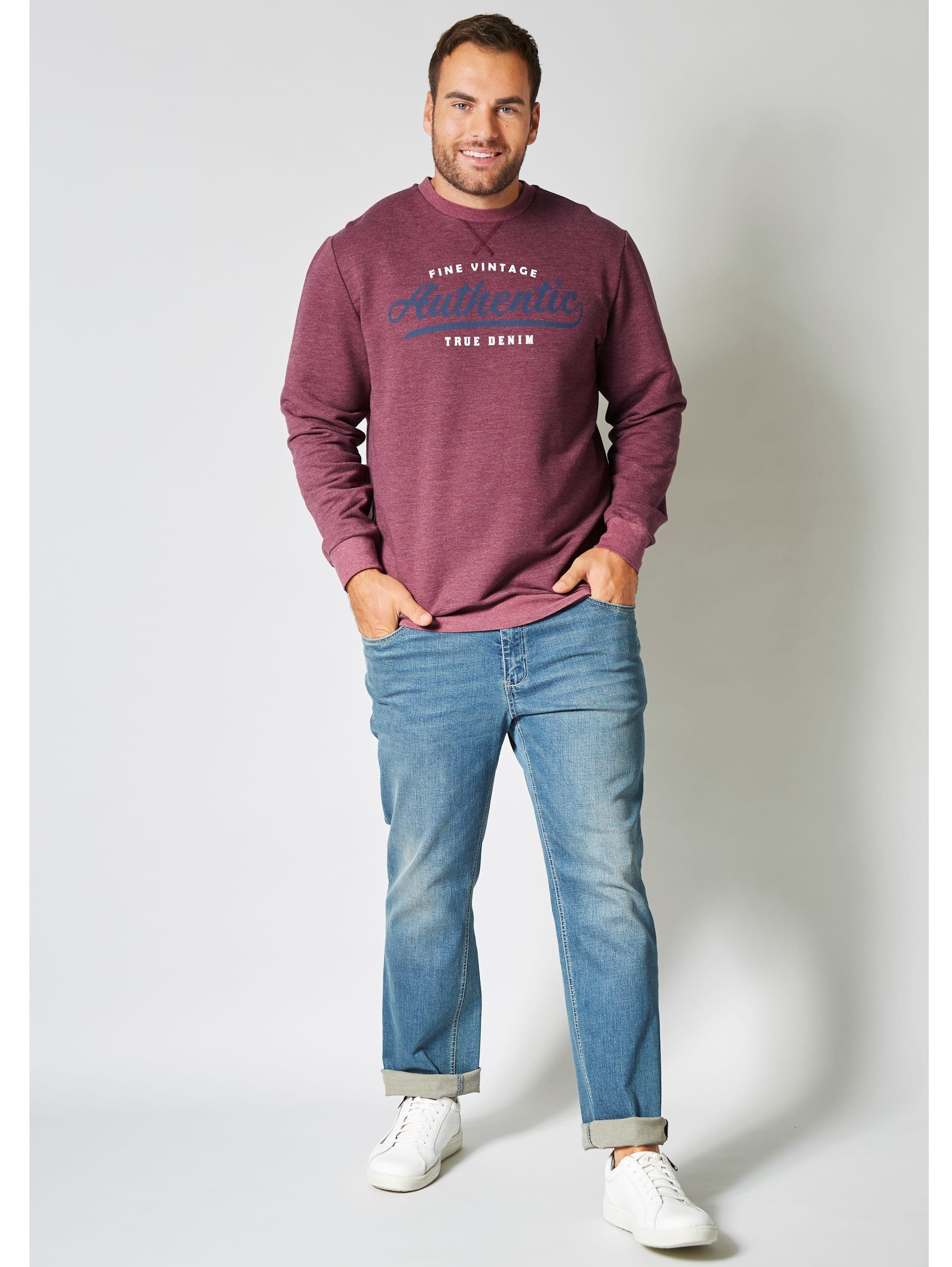 Men Plus By Happy Size Sweatshirt In Angenehmer Sommerqualität Online