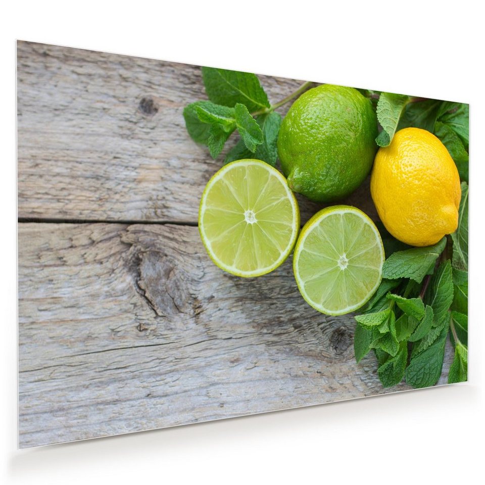 Primedeco Glasbild Wandbild Limetten Und Zitrone Mit Aufhängung
