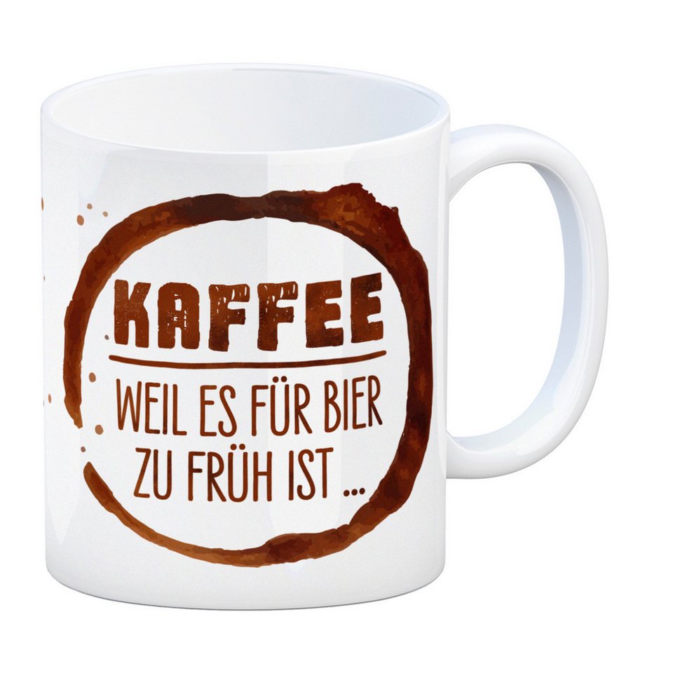 speecheese Tasse Kaffeebecher mit Spruch: Kaffee weil es für Bier zu ... speecheese Tasse Kaffeebecher mit Spruch: Kaffee weil es für Bier zu ...