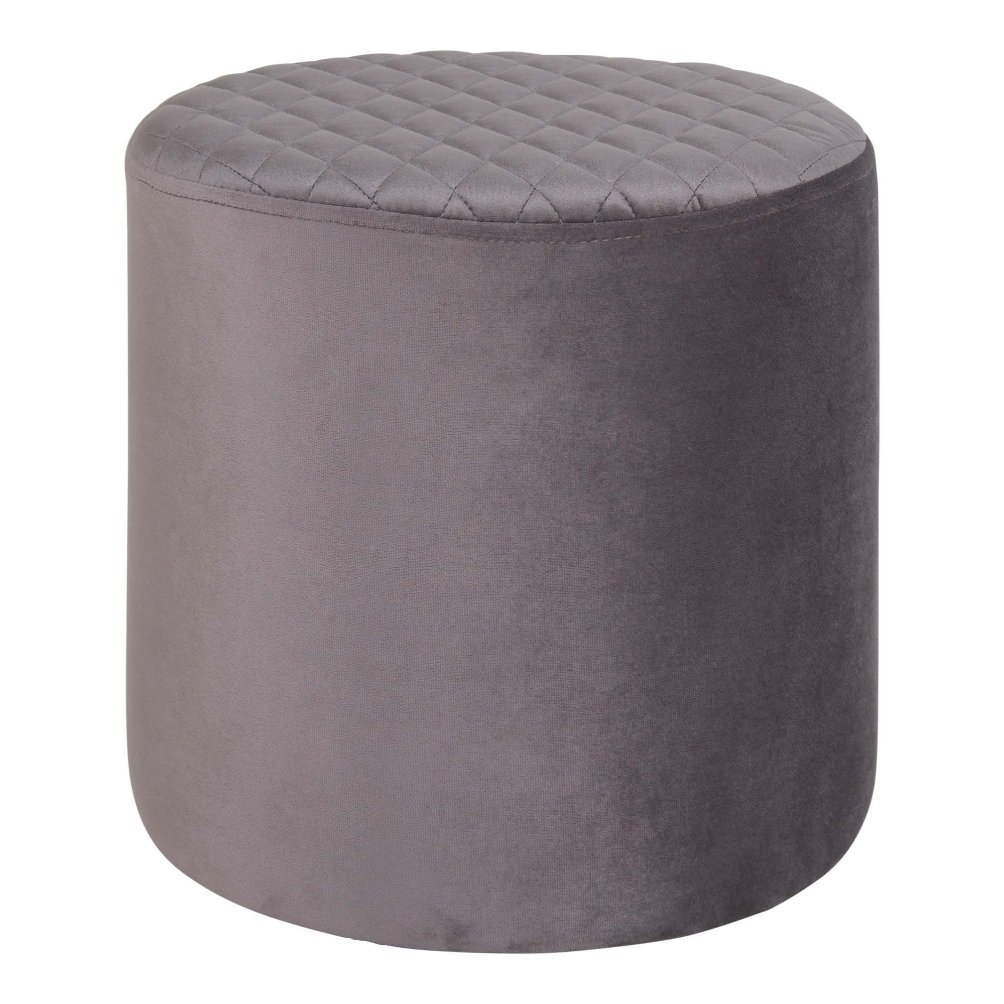 LebensWohnArt Sitzhocker Eleganter Hocker BILUND grau Samt