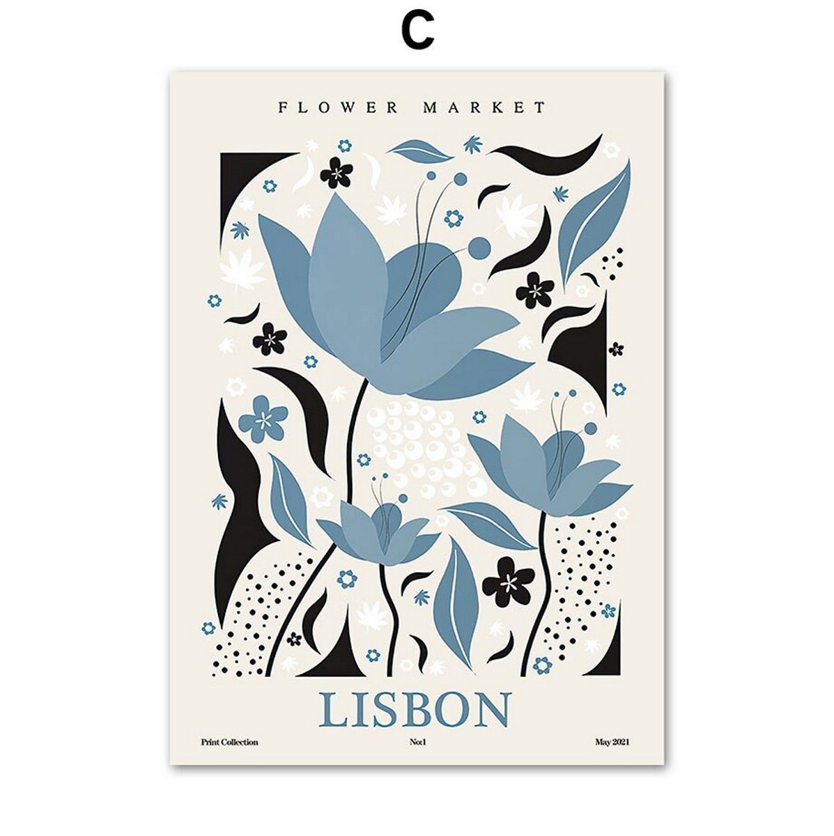 TPFLiving Kunstdruck »OHNE RAHMEN«, Motiv C, Poster Leinwand - Wandbild / Blumen und Korallen ...